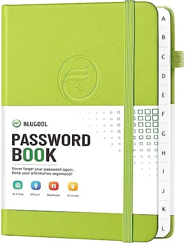 Amazon.com : Password Book with Alphabetical Tabs, Hardcover Password ...