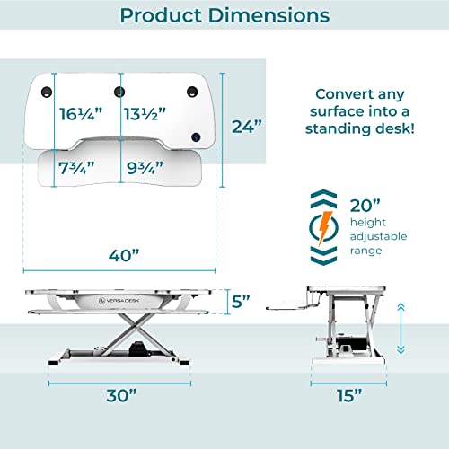 Snapklik.com : VERSADESK Electric Standing Desk Converter, 40 Inch ...