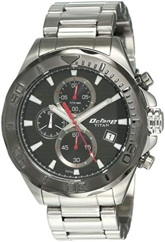 Titan Octane Black Dial Chrono Stainless Steel Watch for Men ...