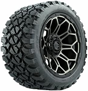 Amazon.com: GTW 15 Inch Golf Cart Wheels and Tires Combo | Matte Black ...