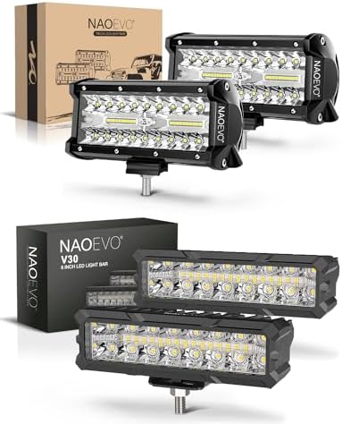 Amazon.com: NAOEVO 7 inch LED Light Bar and NAOEVO 6 inch Led Light Bar Combo (White) : Automotive