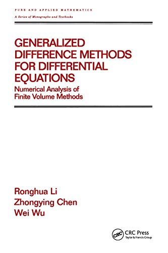 Generalized Difference Methods for Differential Equations: Numerical ...