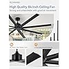 Amazon.com: ZMISHIBO 84 Inch Industrial DC Motor Ceiling Fan, Large ...