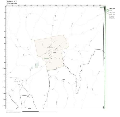 ZIP Code Wall Map of Salem, NY ZIP Code Map Laminated : Amazon.in ...