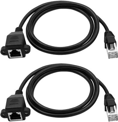 fdealz [ 50 CM 2 Pieces Ethernet Extension Cord, RJ45 Male to Female ...
