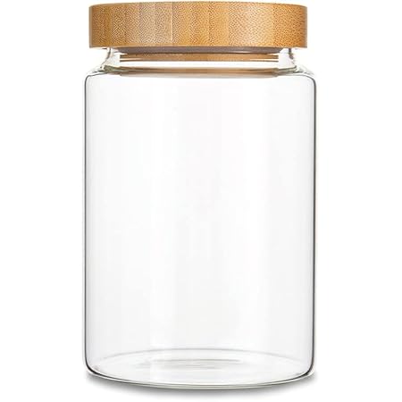 Amazon.com: MOLADRI 900ML/30Oz Clear Cute Glass Storage Canister Holder ...