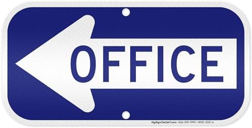 Amazon.com : Office Sign With Left Arrow Sign, 6x12 Inches, 3M EGP ...