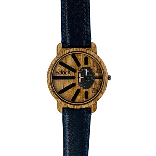 Reloj de Madera Personalizado para caballero - Modelo RESAQUE NEGRO 50mm Diámetro; (Detalle ...