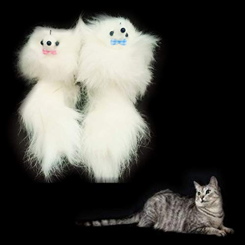 Buy PSK PET MART Real Fur White Mouse Cat Toy - 02 Piece Online at Low ...