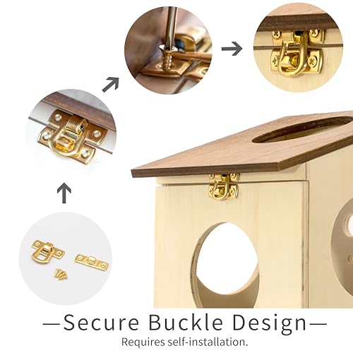 NEOUZA Wooden Sugar Glider Nest Box House,Cage,Toy,Platform for Small ...
