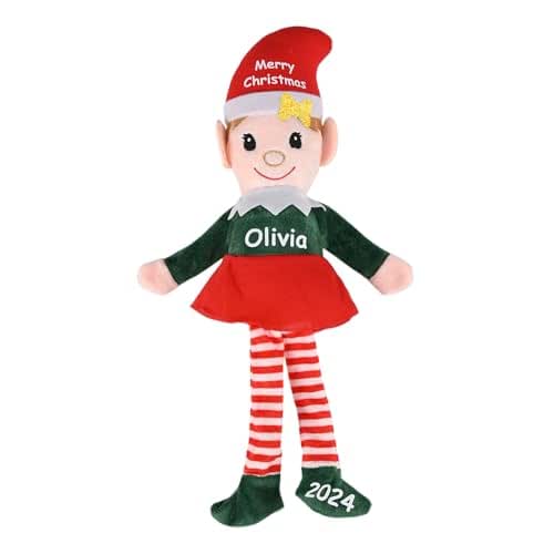Custom Christmas Elf Doll Plush Elves Doll, Personalized Name Christmas ...