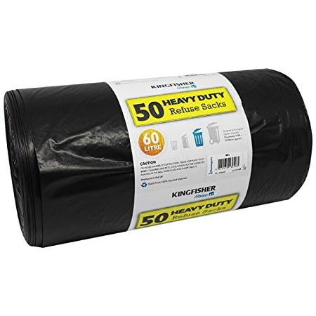 Kingfisher BB2 60 Litre Heavy Duty Dustbin Bin Bag Liners/Refuse Sacks ...