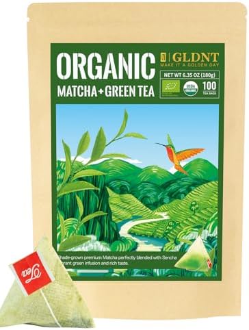 Amazon.com : GLDNT Organic Matcha Green Tea Bags, Premium Organic ...