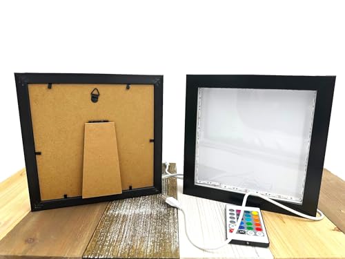Amazon.com: LED Light up Square Shadow Box - Black Frame Shadowbox ...