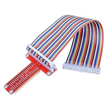 RPi GPIO Breakout Expansion Board + Ribbon Cable + Assembled T Type ...