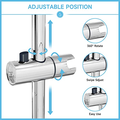 Misounda Shower Riser Rail, 610mm Shower Slide Bar Stainless Steel ...