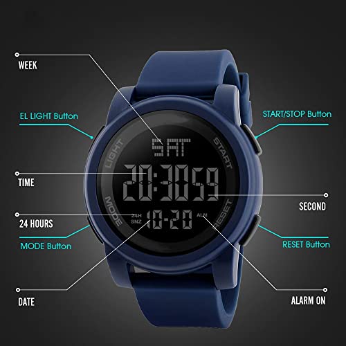 Buy Shocknshop Simple Sport Digital Men's Military Watch Electronic Led ...