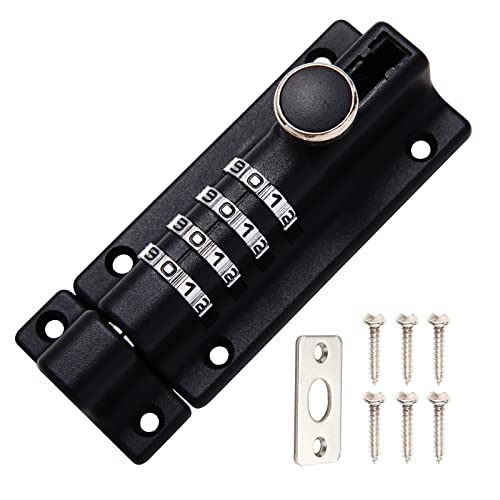 NIVAOBI Combination Locking Bolt 4 Digit Sliding Lockable Padbolt 120mm ...