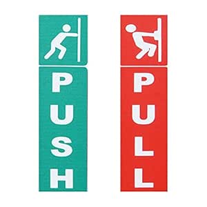 Self Adhesive Push And Pull Sign Stickers - Set Of 4 : Amazon.in ...