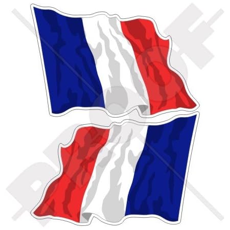 FRANCE Français Agitant le Drapeau Française, 75mm Vinyle Autocollants ...