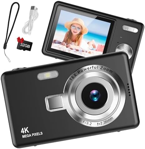 CAMKORY Digital Camera 1080P 44MP FHD Compact Digital Camera 16X ...
