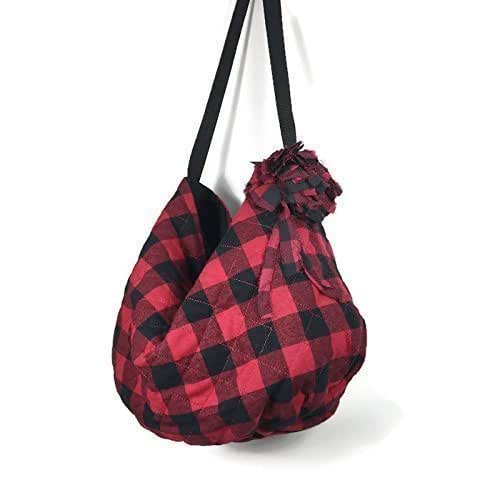 Amazon.com: Red and Black Buffalo Check Bag with Flower Red and Black ...