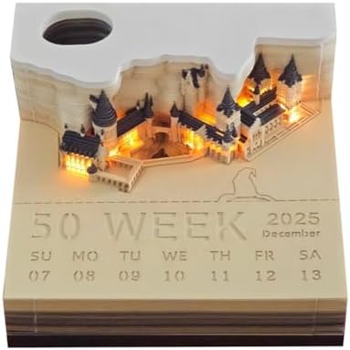 Amazon.com : 3D Calendar 2025 Memo Pad 3D Magic Castle Weekly Calendar ...
