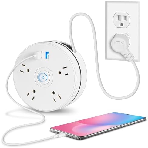 Amazon.com: Retractable Extension Cord Power Strip: 6ft Extension Cord ...