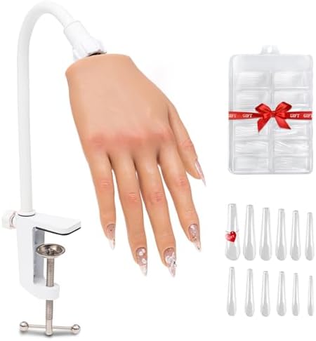 Amazon.com: Nail Silicone Practice Hand For Acrylic Nails Training Fake ...