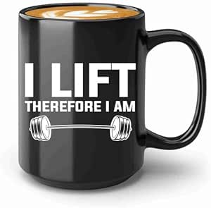 Amazon.com: Powerlifter Coffee Mug 15oz Black -I lift - Workout Muscle ...