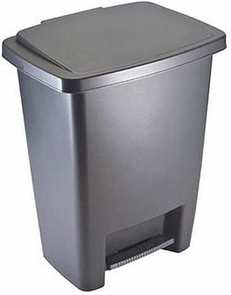 Amazon.com: Rubbermaid Step-On Trash Can with Lid, 8.25-Gallon, Gray ...