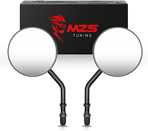 Amazon.com: Black Motorcycle Mini Round Rear View Side Mirrors ...