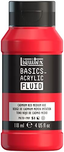 Amazon.com: Liquitex BASICS Acrylic Fluid Paint, 118ml (4-oz) Bottle, Cadmium Red Medium Hue