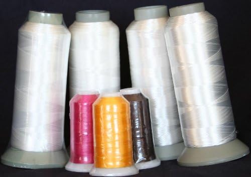 Amazon.com: Set of 2 Huge White Spools Bobbin Thread for Embroidery ...