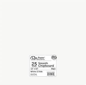 Amazon.com: Chipboard 12x12 1X Heavy 50pt 25pcPk White 1 Side