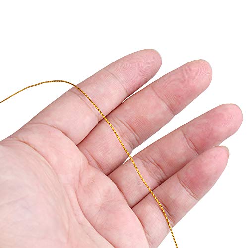 G2PLUS 100M Gold String Twine – 1mm Tinsel Thread Cord – Non-Elastic ...
