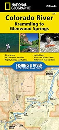 Colorado River, Kremmling to Glenwood Springs Map (National Geographic ...