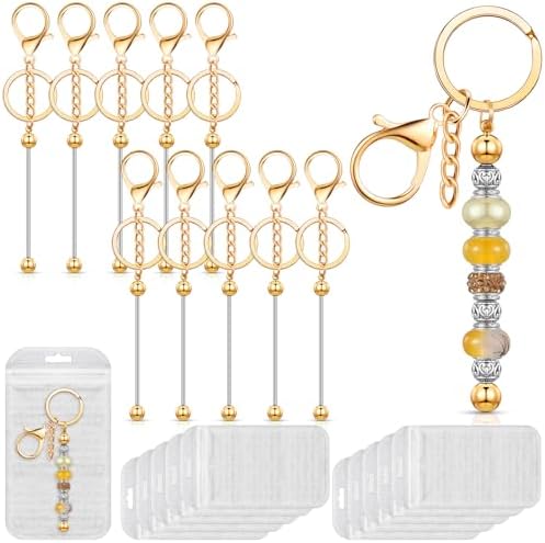 Amazon.com: Ferreve 20 Pieces Beadable Keychains Bars, DIY Keychains ...