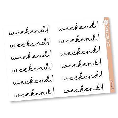 Amazon.com: Weekend Banner Planner Stickers, Script "Weekend" Labels ...