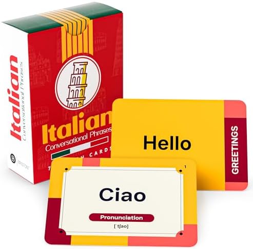 Amazon.com: Italian Flash Cards with Audio – 75 Conversational Phrases ...