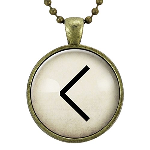 Amazon.com: Kaunan Kenaz Rune Necklace Pendant Viking Jewelry ...