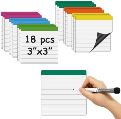 Amazon.com : Ruled Lined Small Sticky Notes 3x3,Dry Erase Magnetic ...