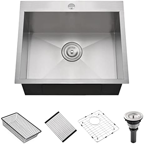 21 Stainless Steel Drop In Kitchen Bar Sink, Luckyhorse 21” x 18” x 10 ...