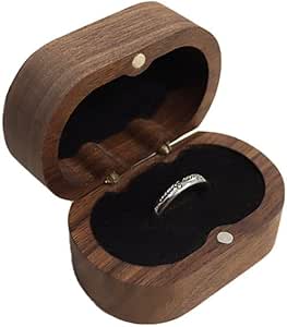 Amazon.com: Wooden ring box proposal ring bearer box small oval ring ...