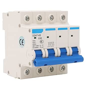 Miniature Circuit Breaker, 63A AC 400V 4 Pole Low Voltage Din Rail Mount Circuit Breaker ...