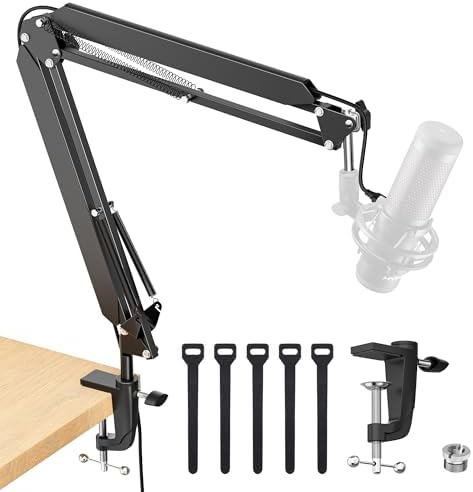 InnoGear Mic Stand Desk, Microphone Boom Arm with Cable Management for ...