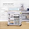Amazon.com: RJOKMT Foldable Rolling Craft Cart with Storage Drawers ...