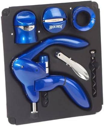 Amazon.com | Metrokane Houdini 6-Piece Wine Tool Kit, Blue: Wine ...