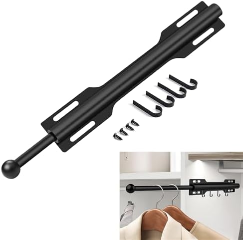 Amazon.com: Valet Rod for Closets Pull Out, 12 inch Long Expendable and ...