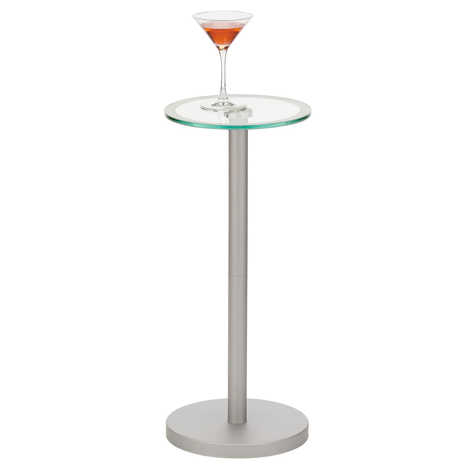 Amazon.com: mDesign Glass Top Side/End Drink Table - Small Modern Round ...